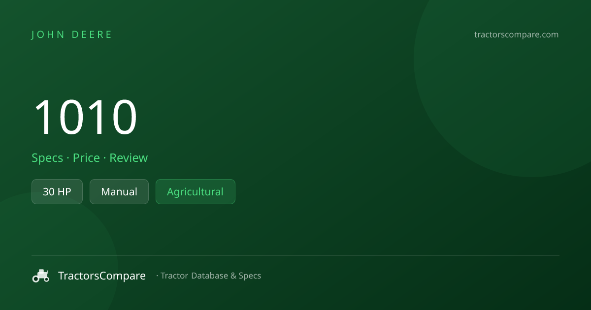 John Deere 1010 Specs & Tractor Data — 30 HP | TractorsCompare ...