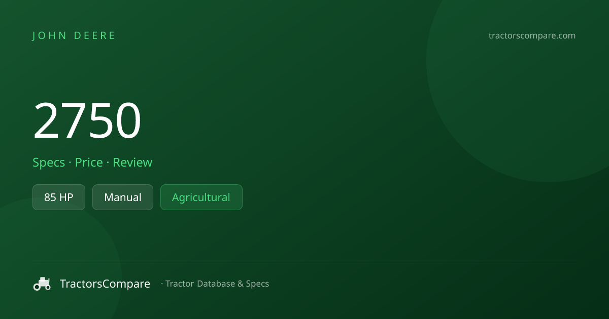John Deere 2750 Specs & Tractor Data — 85 HP | TractorsCompare ...